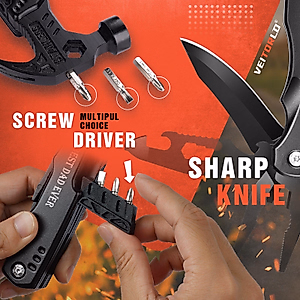 VEITORLD Gifts for Dad from Daughter Son Kids, Unique Fathers Day Birthday Gift Ideas for Husband Men Him, Cool Gadgets Stocking Stuffers for Men, All in One Survival Tools Small Hammer Multitool