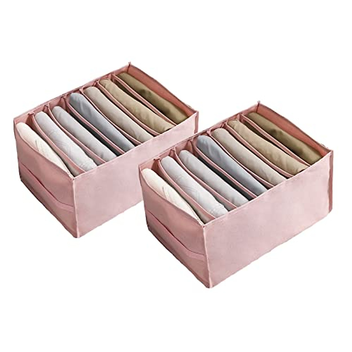 Pants Organizer， Clothes Organizer with Foldable and Washable Clothes Organizer for Folded Clothes for Pants Jeans and Sweater, 2 x 7 Grids