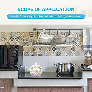 Yardwe Enamel on Steel Stock Pot with Lid Soup Pot Stew Pot Nonstick Pot Bread Pan Cooking Pot for Bread Baking 18cm Chamber Pot