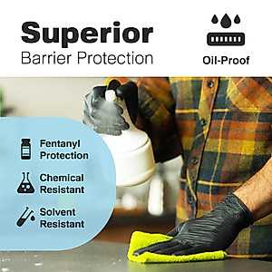 Latex Free Disposable Black Gloves Medium | 4.5 Mil Black Nitrile Gloves | 100 Count Non Latex Gloves , Powder Free | Food Grade & Safe | Medical, Lab, Kitchen, Mechanic, Cleaning, & Tattoo Gloves