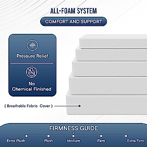 FDW 12 inch Gel Memory Foam Mattress Medium Firm Mattresses for Cool Sleep Relieving Pressure Relief CertiPUR-US Certified Mattress in a Box (King)