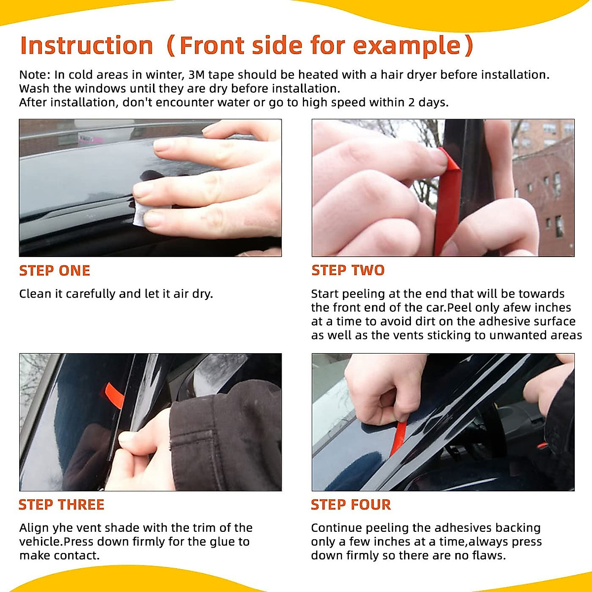 PLDDE 4pcs Compatible with 2007-2014 Edge 2007-2015 Lincoln MKX Sun/Rain Guard Outside Mount Window Visors