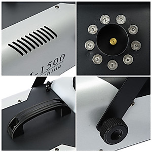 TC-Home Stage Smoke Machine with lights Halloween Fog Machine 1500w 2L 9 LED Stage Fogger effect w/Remote control