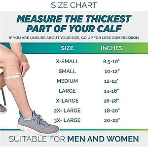 Calf Compression Sleeves for Men and Women - Footless Compression Socks for Runners, Shin Splints, Varicose Vein and Calf Pain Relief - Leg Brace for Running, Cycling, Travel - Medium, Black