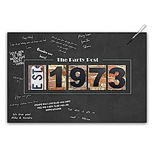 50th Birthday Party Decorations - Chalkboard Guest Book Alternative Poster. 11x17 Party Sign for Him or Her Turning 50 Years Old. Signing Board for Women or Men. Rustic Wall Art Banner for Wishes