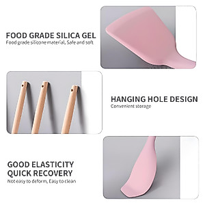 Cooking Utensils Set, 19-Piece Silicone Utensil and Knife Set with Block, Including 11 Silicone Utensils, 5 Stainless Steel Knives, Scissors, Kitchen Utensils Block and Cutting Board by ITZZO-Pink