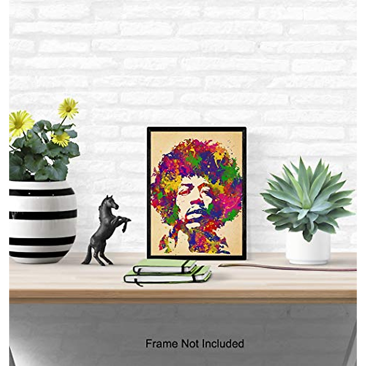 Jimi Hendrix Poster - 8x10 Psychedelic Experience Wall Art Decor for Men, Boys Bedroom, Living Room, Music Studio - Gift for Guitarist, Musician, Woodstock, Purple Haze, 60's Music Fan - UNFRAMED