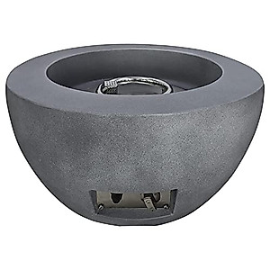 Kante Concrete Round Fire Table 25", 50000 BTU Outdoor Propane Fire Pit Table, Gas Fire Pits for Outside Patio, Smokeless Fire Pit and Outdoor Fire Pits, Natural Concrete