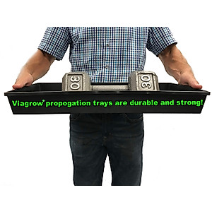 Viagrow V726298TD-10 Extra Strength No Holes Propagation Seed Starter, 10 Trays with Domes, Black