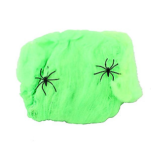 Cinlan 5pcs Halloween Haunted House Bar Decoration Supplies Cobweb Spider With A small Spider Colored Cotton
