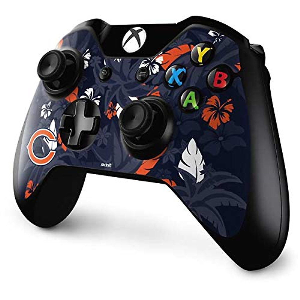 Skinit Decal Gaming Skin Compatible with Xbox One Controller - Officially Licensed NFL Chicago Bears Tropical Print Design