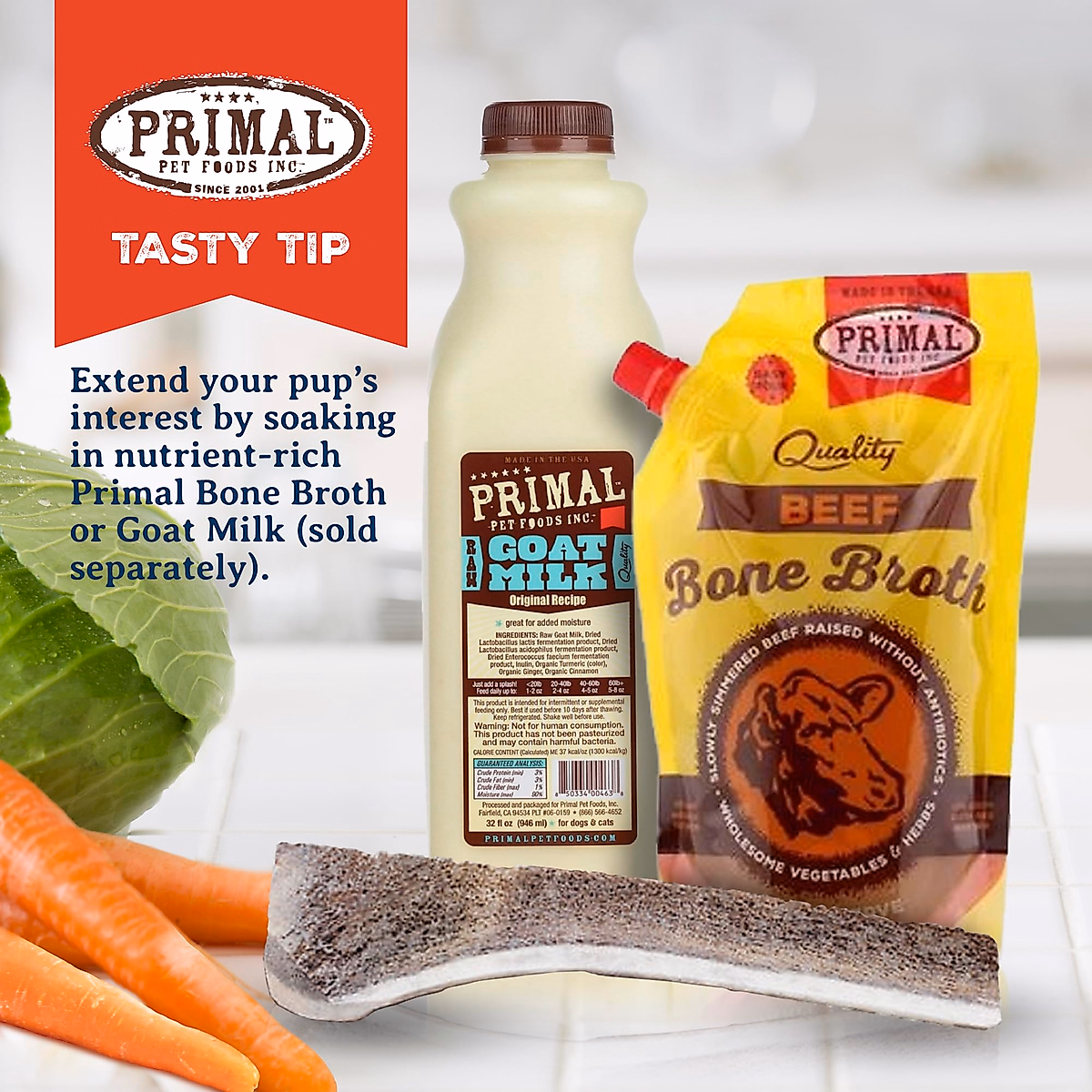 Primal Antlers for Dogs - Grade A Split Elk Antlers for Small Dogs up to 15 lb - Natural Dog Chews for Aggressive Chewers - Naturally Shed Antlers - Long Lasting Dog Bones - 1 ct