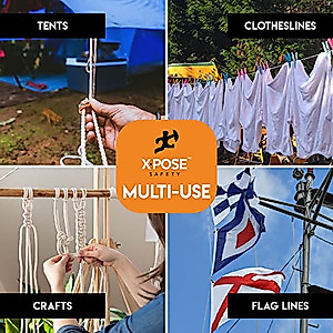 Plastic Clothesline - 100' Plastic Clothes Line - White Outdoor Weather Resistant - Synthetic Cord for Hanging and Drying Clothing & Laundry - Plastic Rope Clothes Line String for Pulley