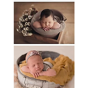 RUZHILING Newborn Baby Photography Stretch Wrap Newborn Photo Blanket Newborn Photography Props for Boy Girl Photoshoot Swaddle (White)