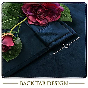 StangH Velvet Curtains 120 inches Long - Blackout Thermal Insulated Hight Ceiling Tall Curtains Backdrops, Privacy Room Divider Drapes for Cottage/Villa/Parlor, Navy Blue, W100 x L120, 1 Panel