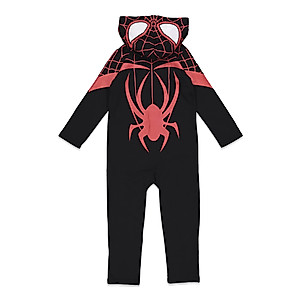 Marvel Spider-Verse Miles Morales Little Boys Zip Up Cosplay Coverall 7-8