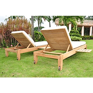 New Grade A Teak Multi Position Sun Chaise Lounger Steamer - Furniture only - Atnas Collection #WHCHAT