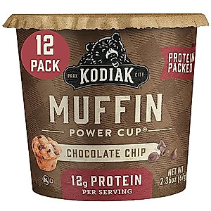 Kodiak Cakes Minute Muffins, Chocolate Chip, 2.36 Ounce (Pack of 12)