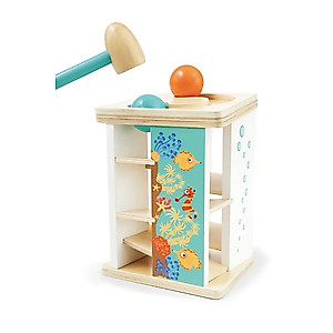 Scratch Preschool: Pound and ROLL Tower/Underwater World 17.5x14.5x23.5cm, with 3 Balls and Hammer, 18m+