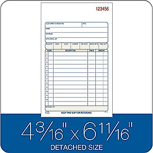 Adams Sales Order Books, 2-Part, Carbonless, White/Canary, 4-3/16 x 7-3/16 Inches, 50 Sets per Book, 6 Books