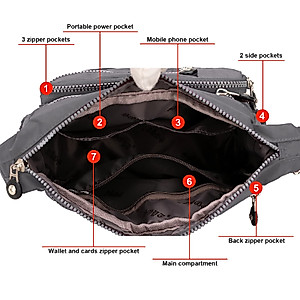 Hoaidon Women's Shoulder Purse Nylon Waterproof Lightweight Pocketbooks Crossbody Handbags