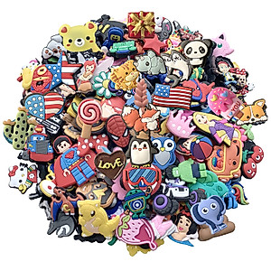 Gvinwno 100pcs Random Shape Shoe Charms for Shoes Wristband Decoration Party Gifts Birthday Gift