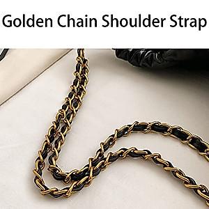 Hobo Bags for Women Designer PU Leather Shoulder Handbag Shiny Quilted Hobo Bag Women's Shoulder Bag (Black)