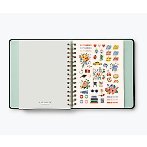RIFLE PAPER CO. 2024 Flores 17-Month Covered Planner - Aug 2023-Dec. 2024, Weekly and Monthly Pages, Includes Inspirational Quotes, Sticker Sheets, and Illustrated Endpapers