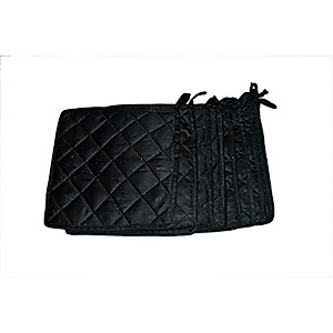 HC Covers 100% Cotton 7" x 7" Inches Pot Holder Non-Slip & Highest Protection & Performance Color - Black - { Pack of 10 } Heat Resistance and Hypoallergenic
