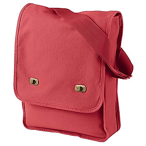 Authentic Pigment - 14 oz. Pigment-Dyed Canvas Field Bag >> One size,POPPY