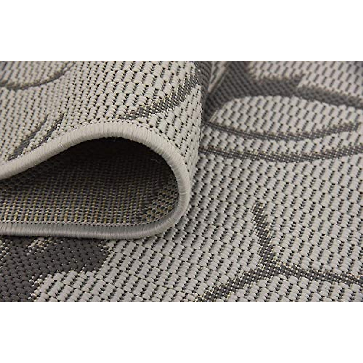 Unique Loom Outdoor Botanical Collection Area Rug - Branch (7' 1" x 10' Rectangle, Light Gray/ Gray)