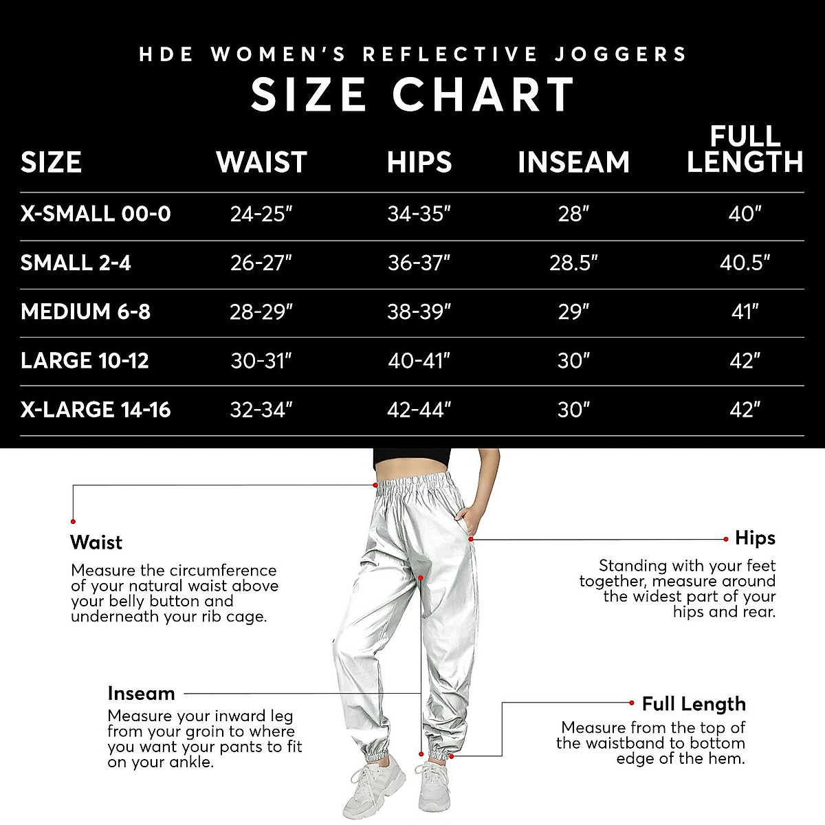 HDE Reflective Joggers Pants for Women High Visibility Jogger Windbreaker Pant Gray - S