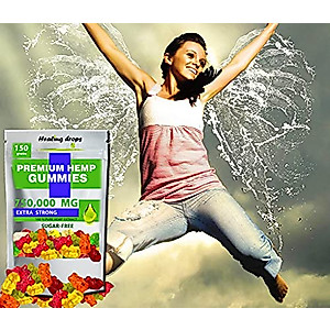 Hemp Gummies 750,000mg Premium Organic Sugar-Free Natural Health Support High Potency Rich in Vitamins B E C D Omega 3 6 9 Super Gummy Bears