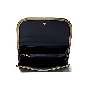 Tommy Hilfiger Kennedy II Flap Continental Wallet-Coated Square Monogram Chestnut/Heritage Brown/Gold Metallic Trim One Size