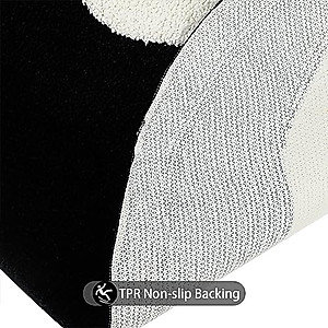 Trippy Smile Face Rug, Funky Retro Smile Face Rug Cute Abstract Bath Mat Soft Plush Water Absorbent Bathroom Shower Mat Non-Slip Bathtub Floor Carpet Funny Home Aesthetic Decor Rug (Black,3.3FT)