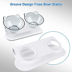 Double Cat Bowl with Raised Stand Pet Food Bowl Perfect for Cats and Small Dogs