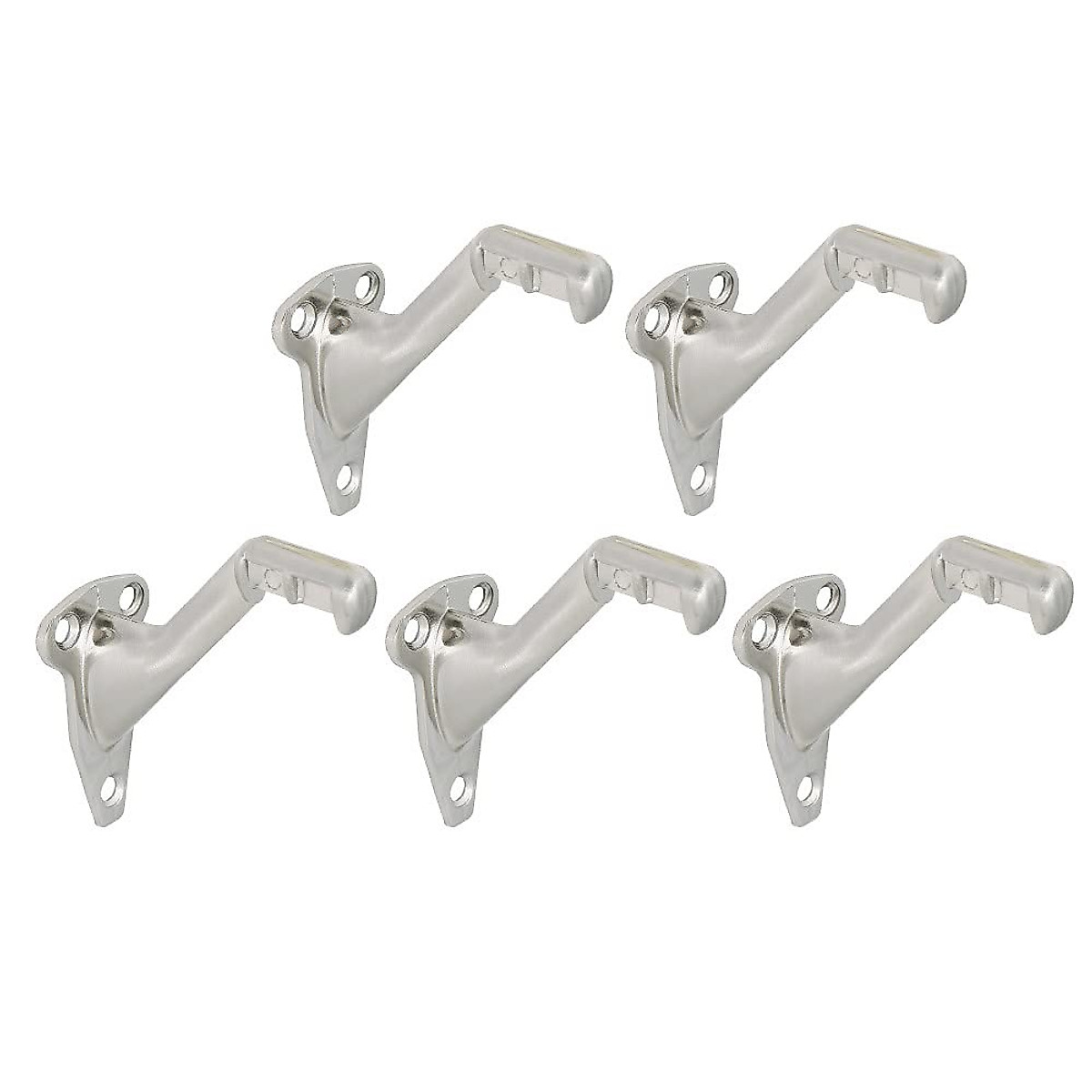 5-Pack Standard Handrail Brackets for Stairways and Hallways, Satin Nickel – Design House, 182006