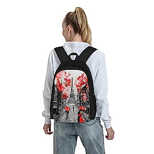 Srufqsi The Eiffel Tower in Paris Backpack School Bookbag For Boys Girls College Backpack Laptop Backpacks Travel Daypack For Teen Women Men