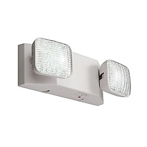 GZRUIYANG Emergency Lights with Battery Backup, LED Commercial Emergency Lighting Fixtures Two Head Adjustable, UL 924 Certified, Hardwired Emergency Exit Light for Business - 1 Pack(White)