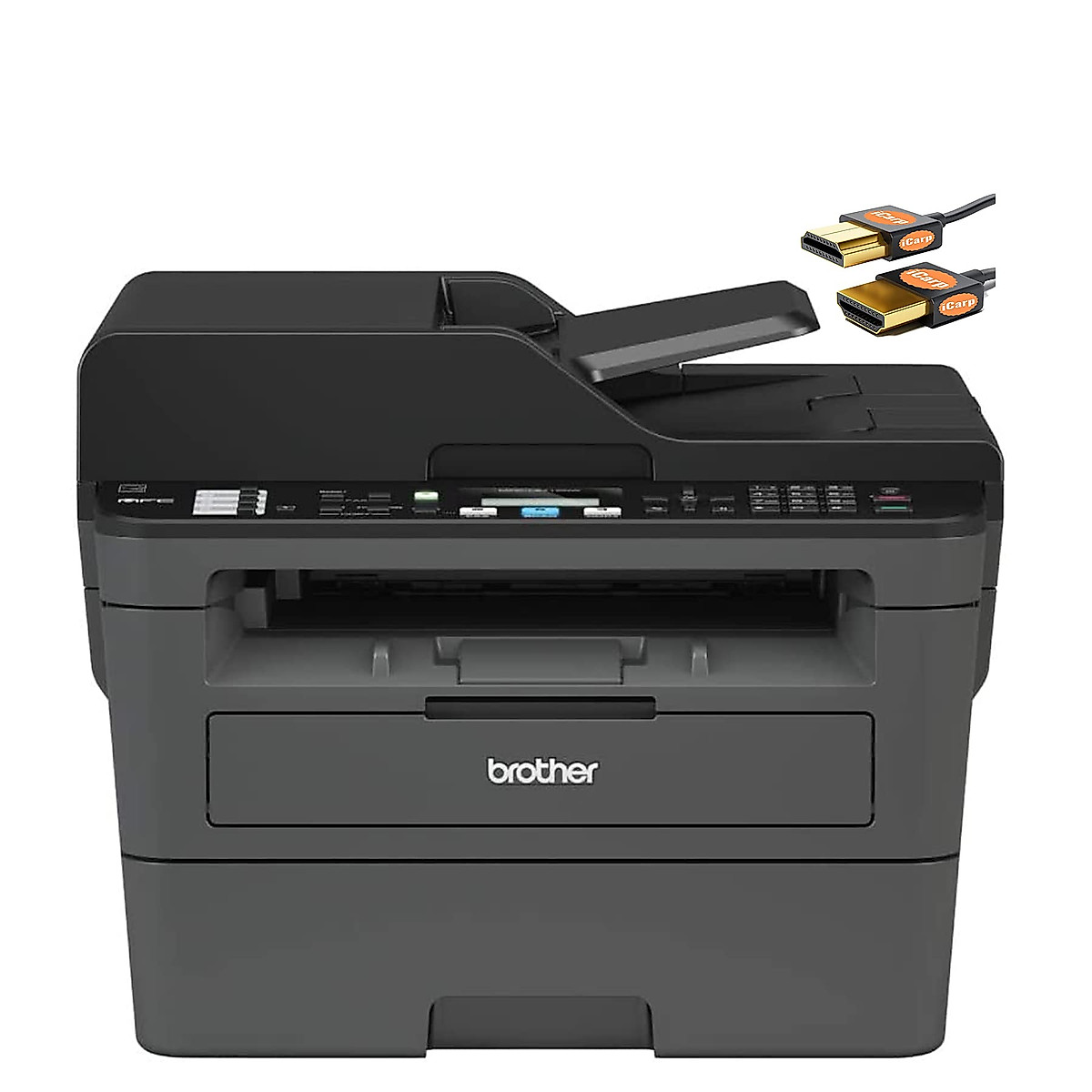 Brother MFC-L2710DW Series Compact Wireless Monochrome Laser All-in-One Printer - Print Copy Scan Fax - Mobile Printing - Auto Duplex Printing - Print Up to 32 Pages/Min - ADF + HDMI Cable
