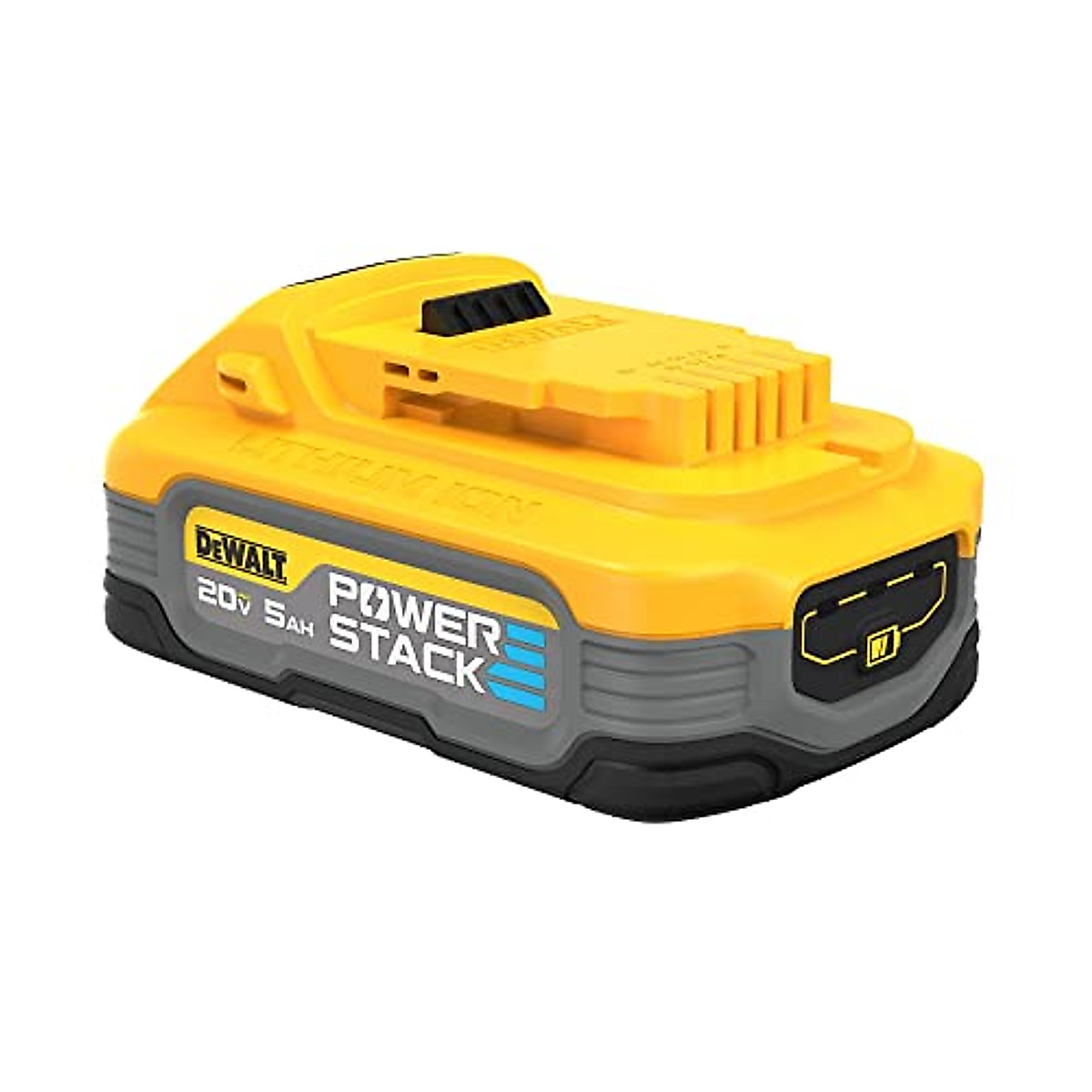 DEWALT 20V MAX Battery, POWERSTACK, More Power + More Compact, Rechargeable 5Ah Lithium Ion Battery (DCBP520)