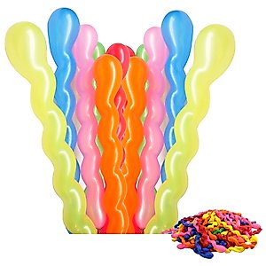 100 Pcs Latex Spiral Balloons for Assorted Boys Girls Birthday Party Balloons