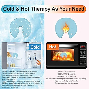 Pallesen 2 Pack Breast Therapy Ice Packs with Soft Covers, Hot and Cold Breast Pads,Reusable Hot Cold Breast Gel Packs, Breastfeeding Essentials for Moms