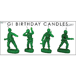 Retro Toy Soldiers 'Army Men' Military Birthday Candles (Set of 4) - by NuOp Design