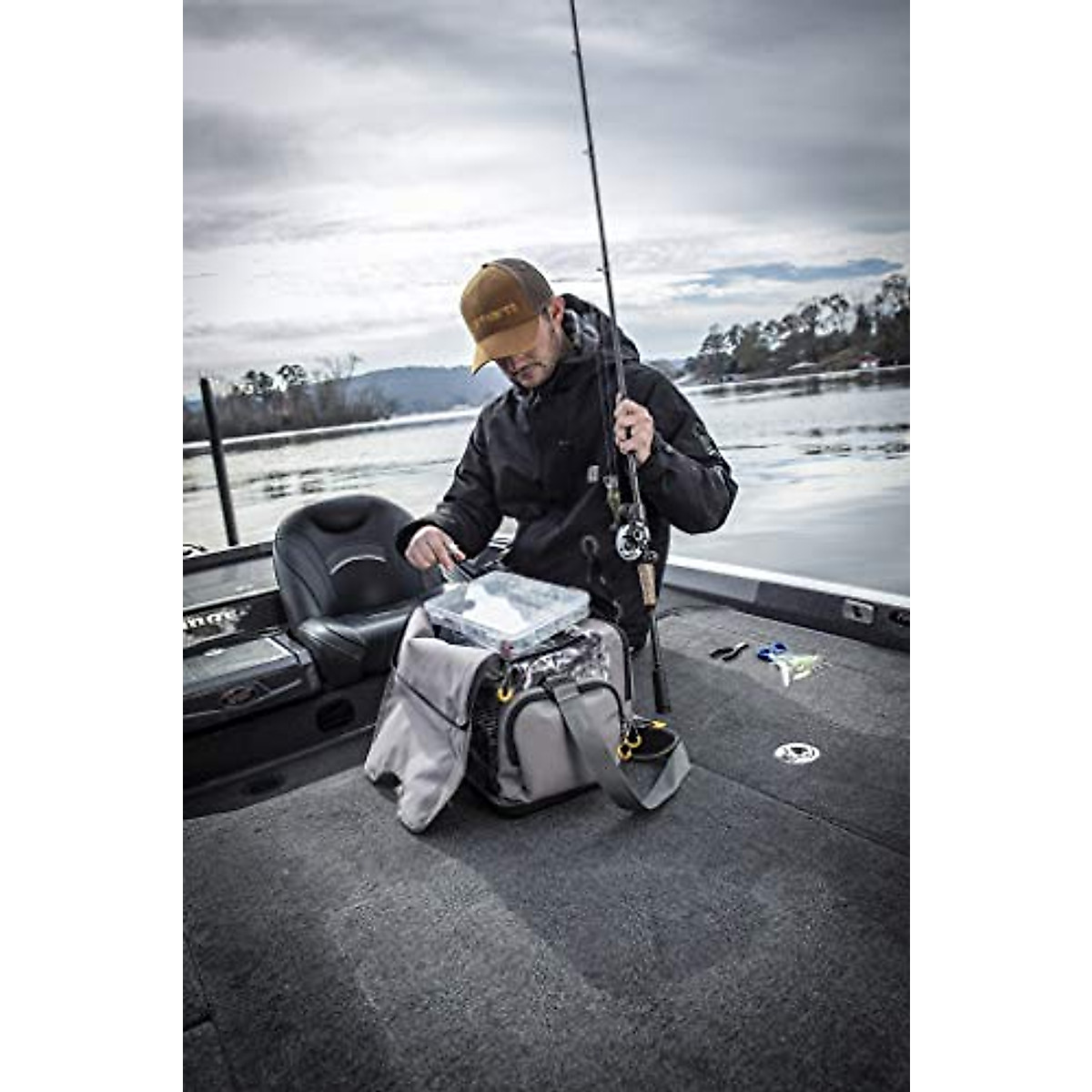 Plano B-Series 3600 Mossy Oak Manta Tackle Bag, Manta Camo with Yellow Accents, Includes 4 StowAway Utility Boxes, Soft Fishing Tackle Storage for Offshore & Onshore