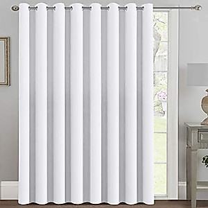 H.VERSAILTEX Patio White Curtains 100x84 Inches for Sliding Door Extral Wide Blackout Curtain Panels Thermal Insulated Room Divider - Grommet Top, 7' Tall by 8.5' Wide