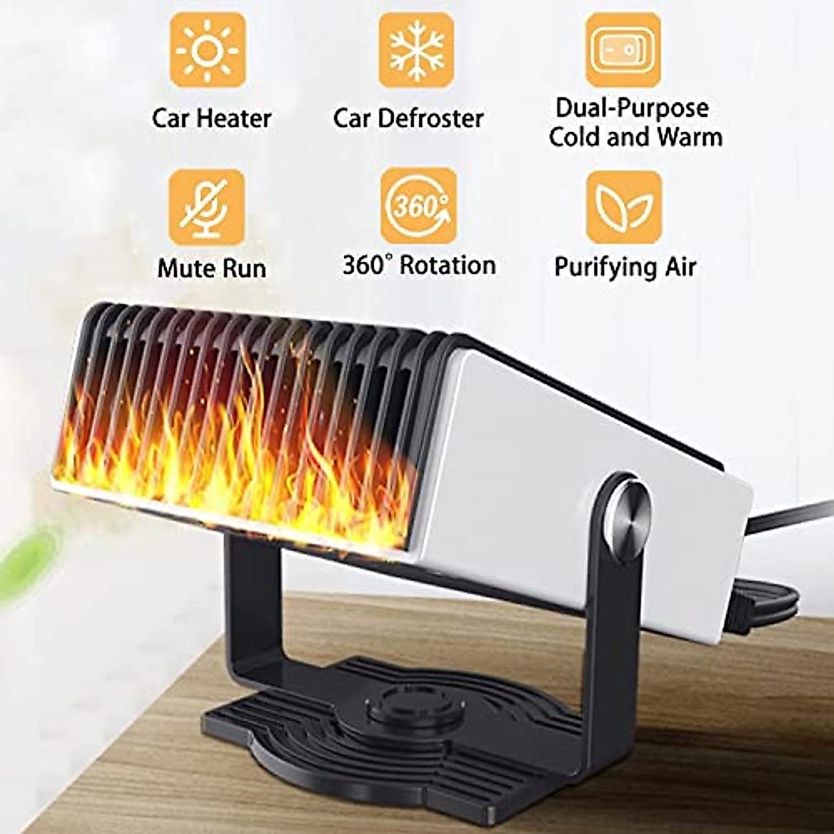 12V 150W Portable Car Heater,2 in 1 Auto Heater/Cooling Fan Car Windscreen Demister Heater Fast Heating Defrost Defogger Plug in Cigarette Lighter Automobile Windscreen Fan