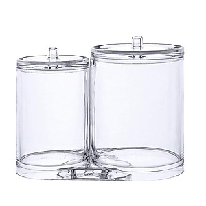 Cabilock Cotton Swab Holder Transparent Conjointed Cotton Swabs Storage Box Makeup Cotton Pads Box Toothpick Cass Cosmetic Organizer Holder for Home Bathroom Washroom Supplies Bathroom Containers