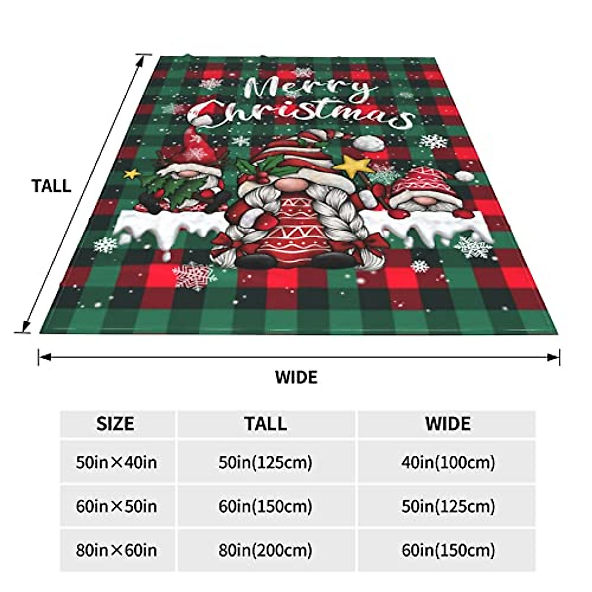 Merry Christmas Flannel Throw Blankets Merry Winter Snowflakes Bed Blanket 60"x50"