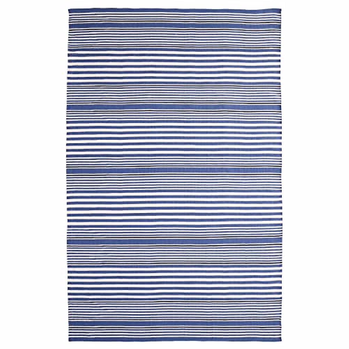 Dash and Albert Rugby Stripe Indoor/Outdoor Area Rug - 3' x 5' Denim - Striped Handwoven Washable Accent Rug - Durable, Lightweight, Fade Resistant, High Traffic Areas Sunroom, Deck, Kitchen, Patio